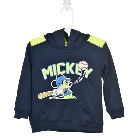 Disney | Shirts & Tops | Disney Blue Yellow Baseball Mickey Hoodie ...